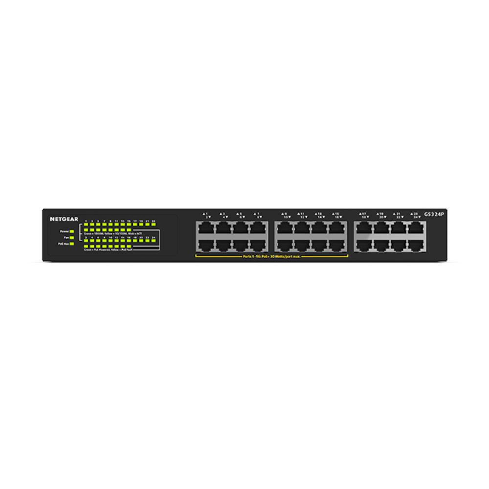 NETGEAR GS324P 24-Port Gigabit Ethernet Unmanaged PoE+ Switch - with 1 ...